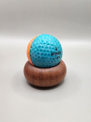 Ping Golf Ball Teal & Orange Two Tone Ping Eye2 Collectors Display Ball ...