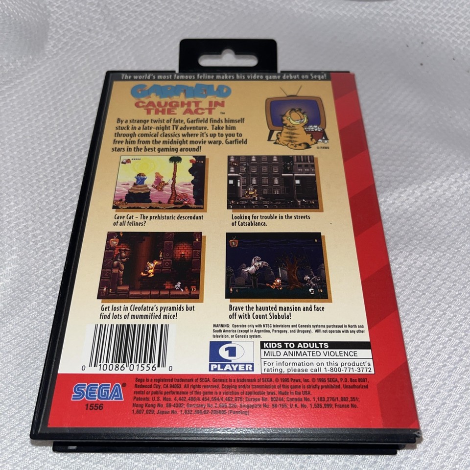 CLEAN Garfield: Caught in the Act Sega Genesis CIB w/ Manual & Comic ...