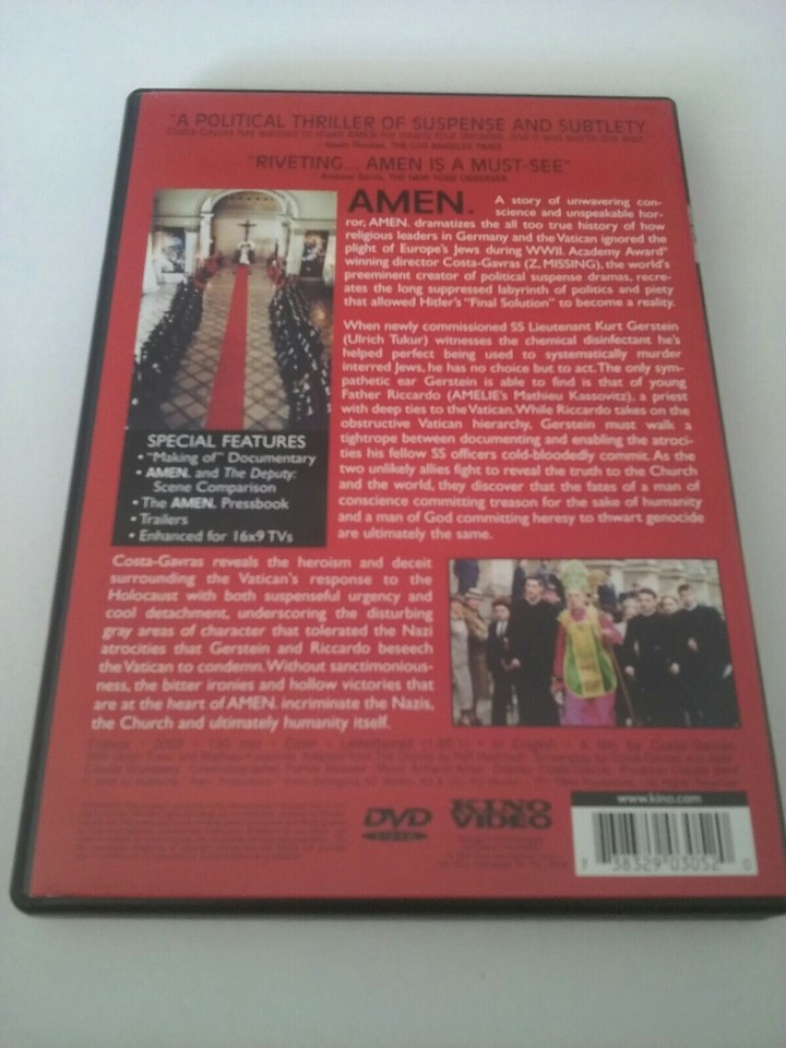 Amen (DVD, 2003) Costa-Gavras Kino Video 738329030520 | eBay