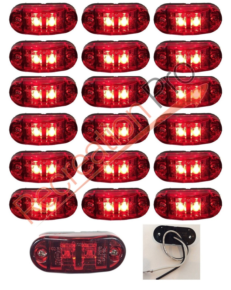 Clearance Marker Lights LED 2" Red Round Clearance Marker Lights