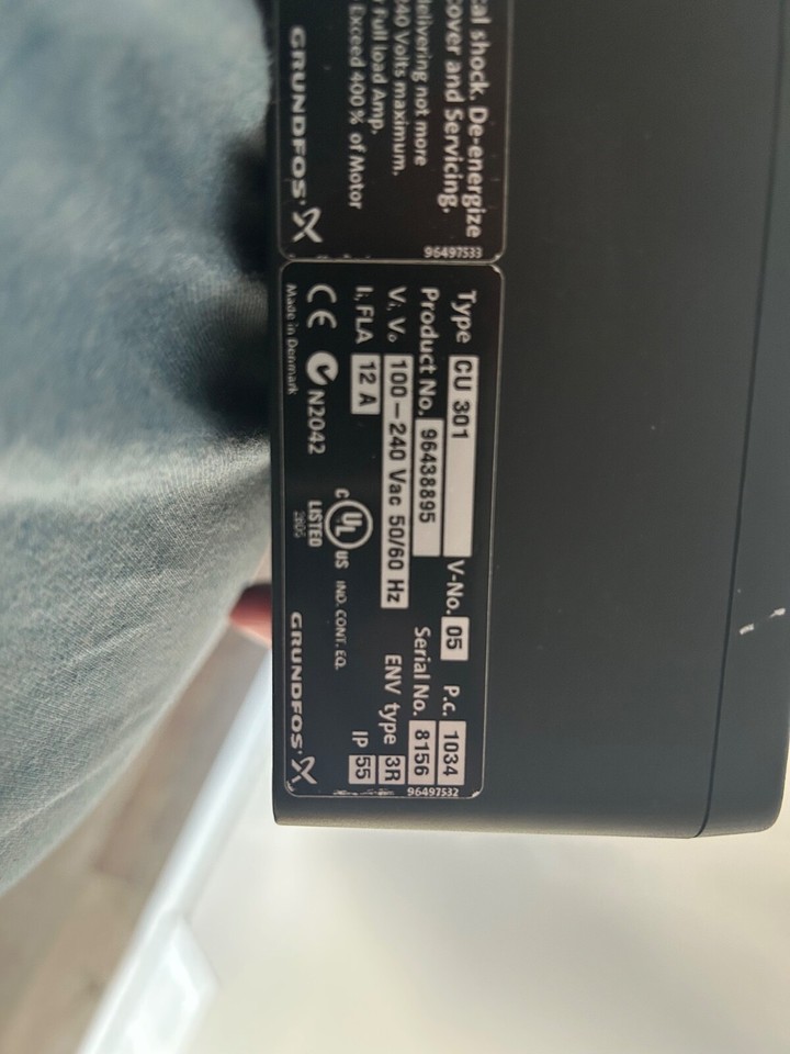 grundfos cu301 well pump controller. Used, working condition with no ...