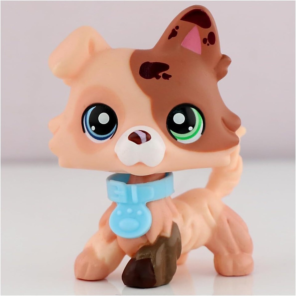 Custom LPS Collie dog Brown dog with Collar Who Love LPS Kids Gift Rare ...