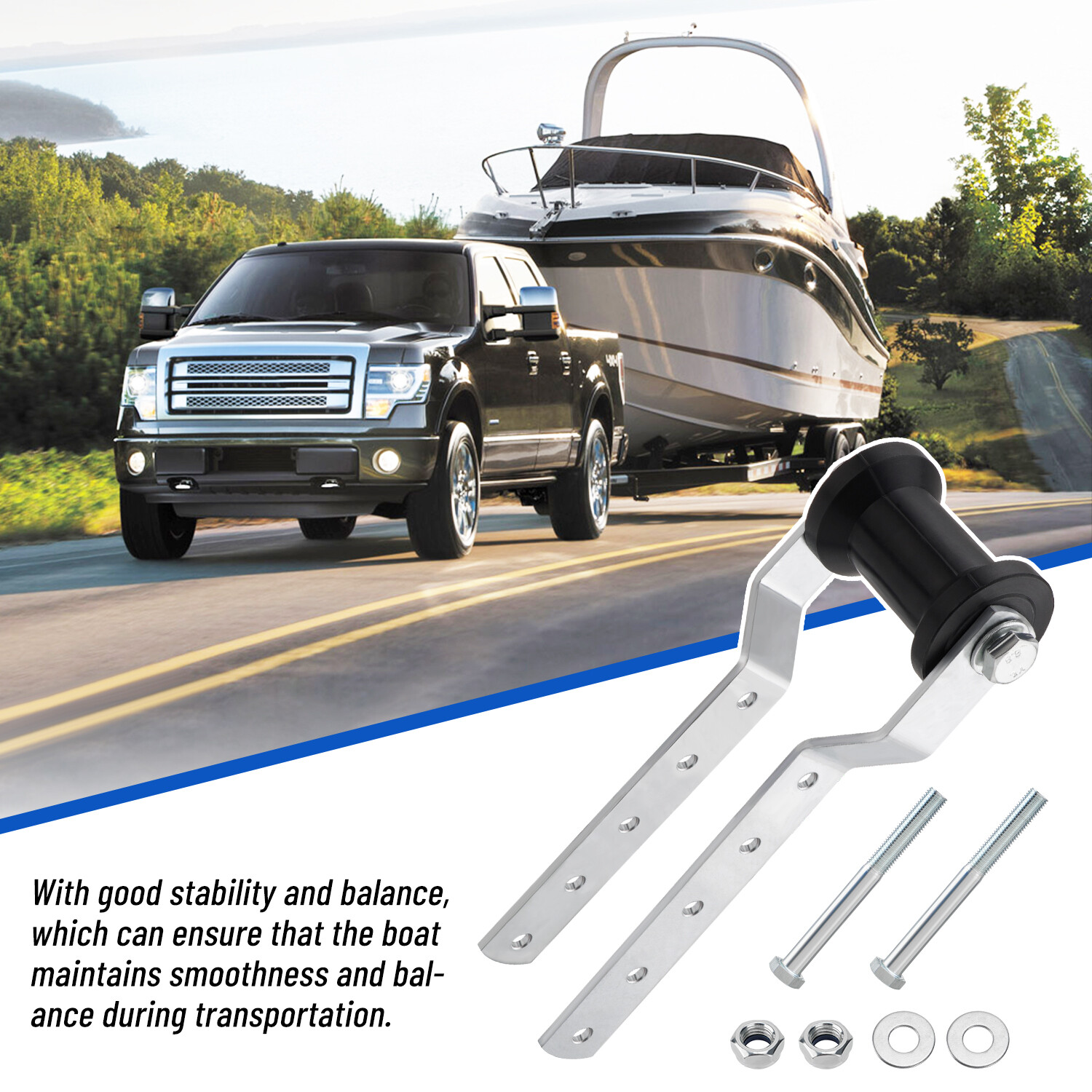 4" Adjustable Keel Roller Bracket Assembly for 2" Tongue Boat ...