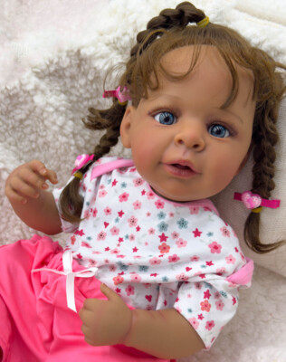 Black Reborn Baby Dolls 23in Realistic Toddler Silicone Vinyl Baby Doll ...