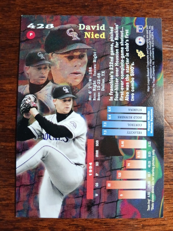 1995 Stadium Club 428 David Nied | eBay