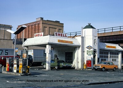 Vintage SHELL Gas Station PHOTO Gasoline Pump Service Station New York ...