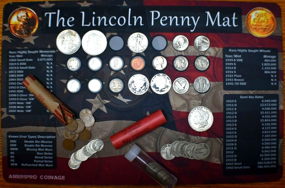 11"X17" Lincoln Coin Roll Hunting Mat~Search/Collection~Soft/Safe ...