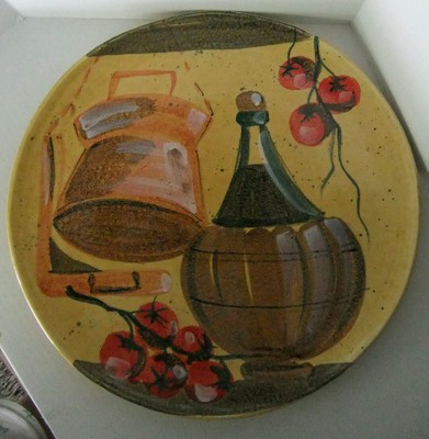 Vintage Marco e Cristina Large Hand Painted Plater Made in Italy Wine ...