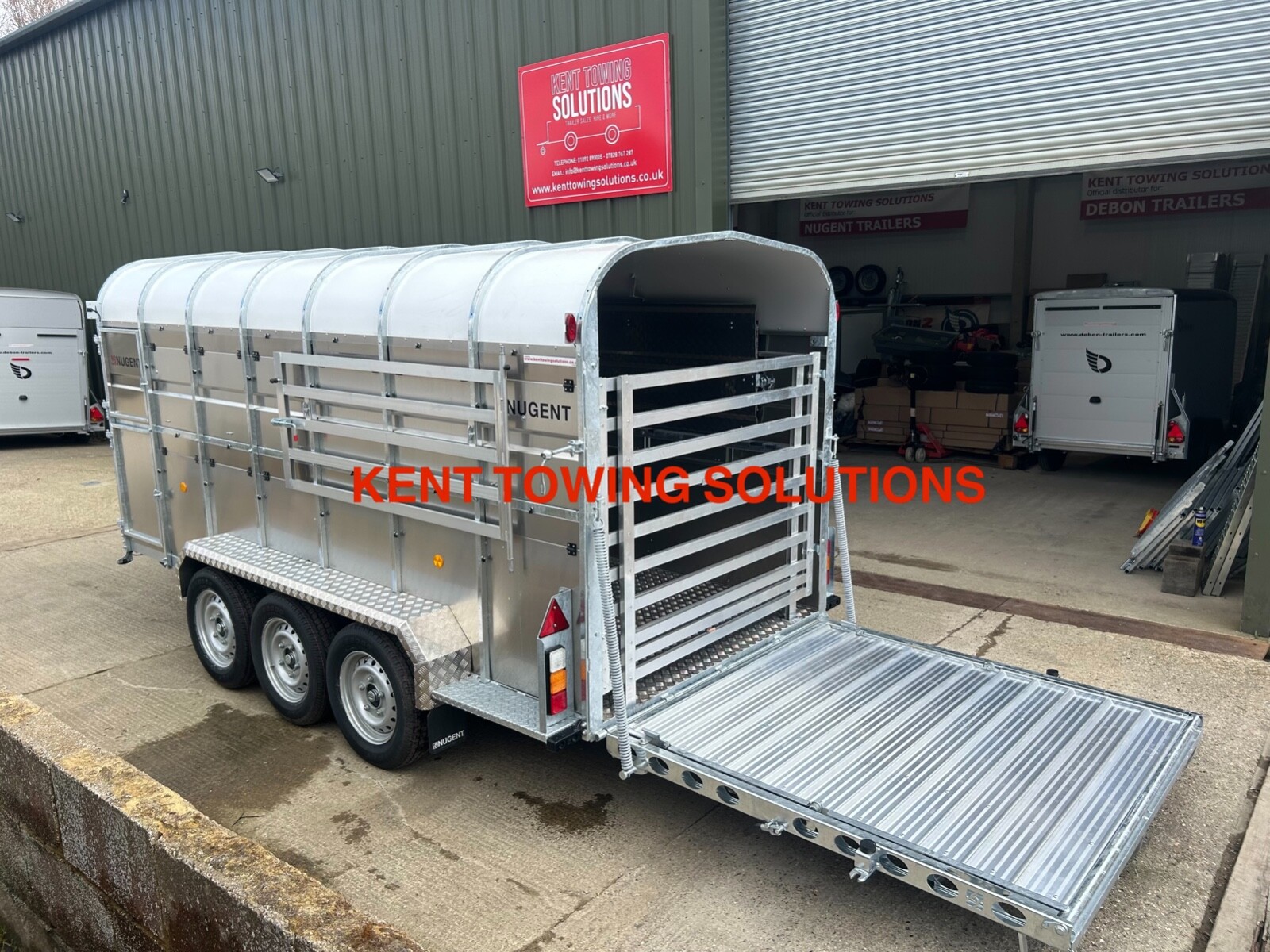 New Nugent L4318T 14' x 6' Livestock Cattle Trailer + Sheep Decks Inc Tri Axle | eBay UK