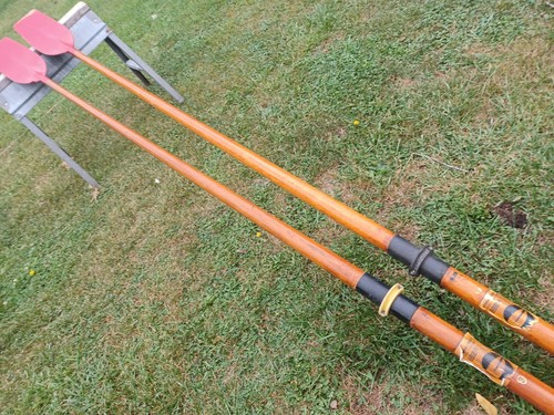 Two, Wood Sweep Oars made by Croker, Australia, 1970s for Racing Rowing ...