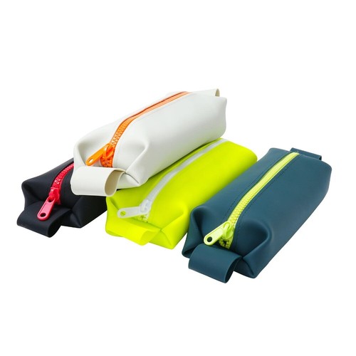 Silicone Cosmetic Pouch with Zipper Toiletry Bags Portable Storage Bag ...