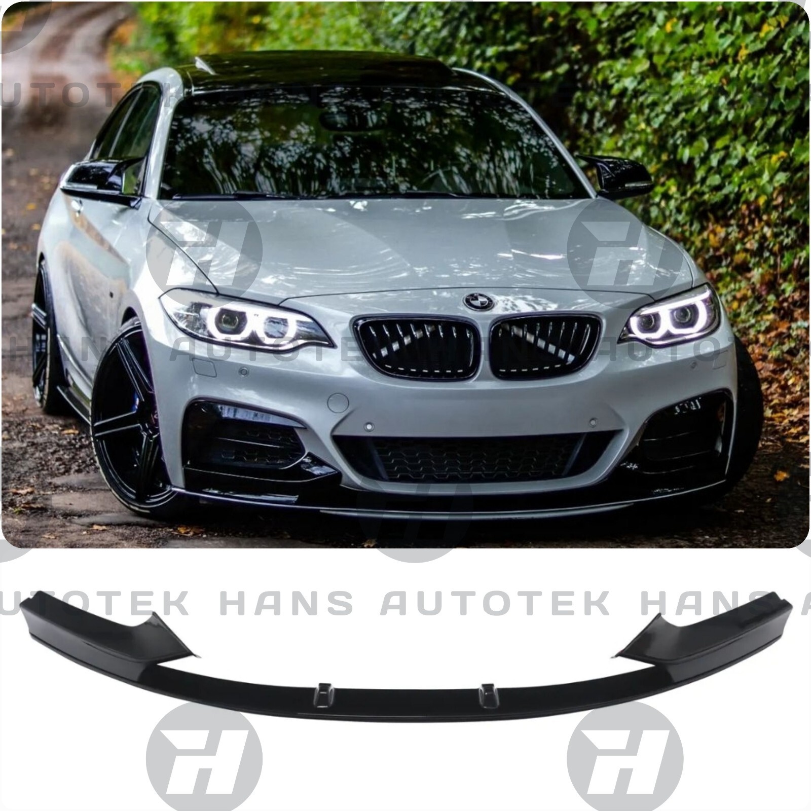 MP STYLE BLACK FRONT LIP FOR BMW 2-SERIES F22 F23 220i 230I M235i M240i ...