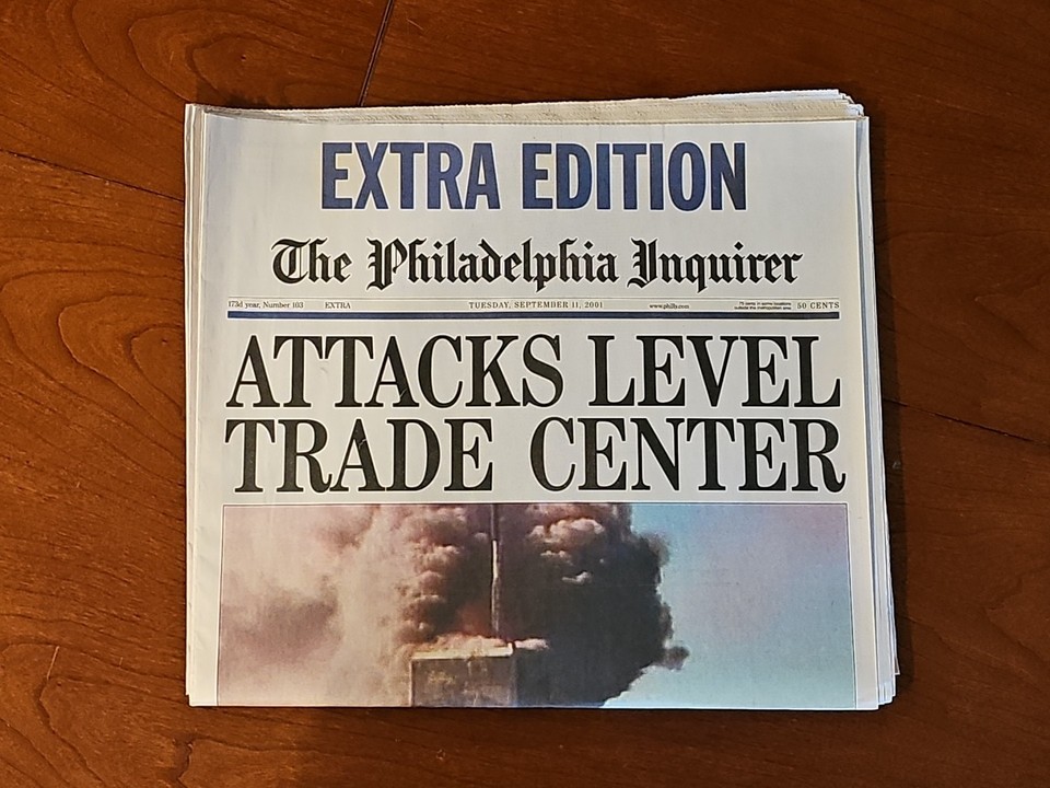 RARE 9/11 EXTRA Edition Newspaper The Philadelphia Inquirer Sept 11 ...