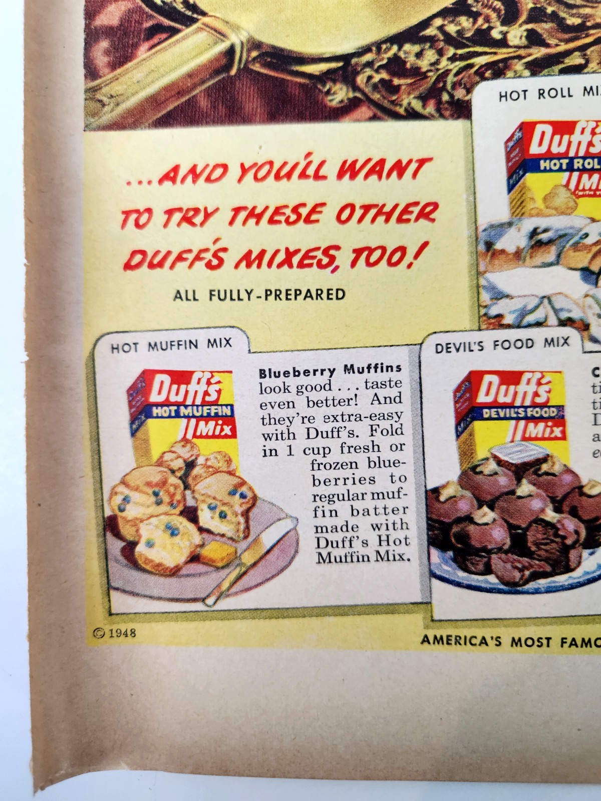 Duffs Spice Cake Mix Kitchen Decor Baking Vintage 1948 Ad Magazine ...