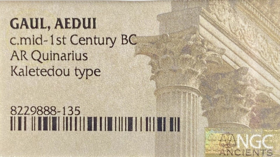 NGC Celtic Aedui Tribe Certified Ancient Silver Coin 1st Century BC ...