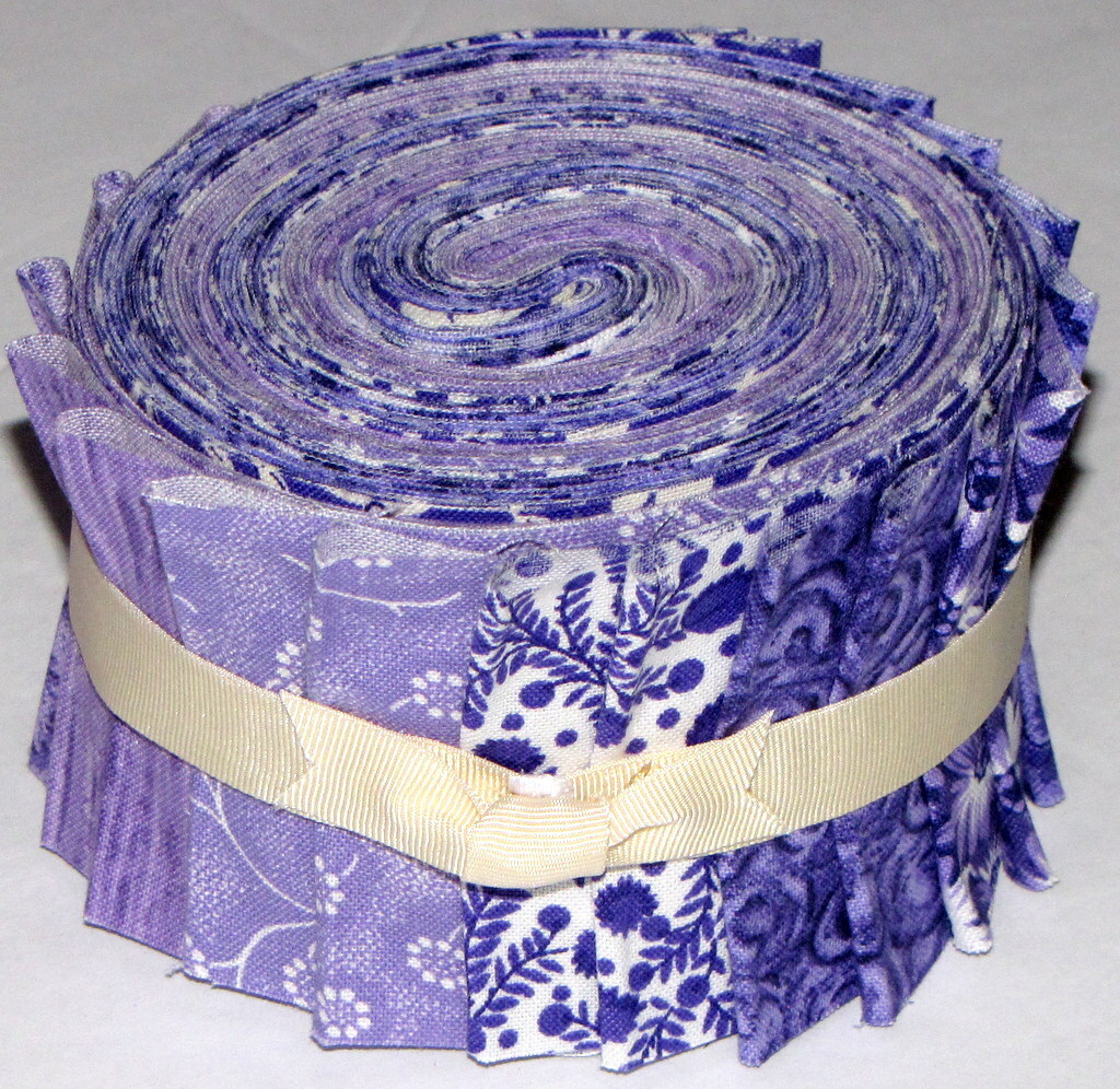 JELLY ROLL Precut Fabric Purple Grape Lavender Cotton 20 Strips 2.5" X ...