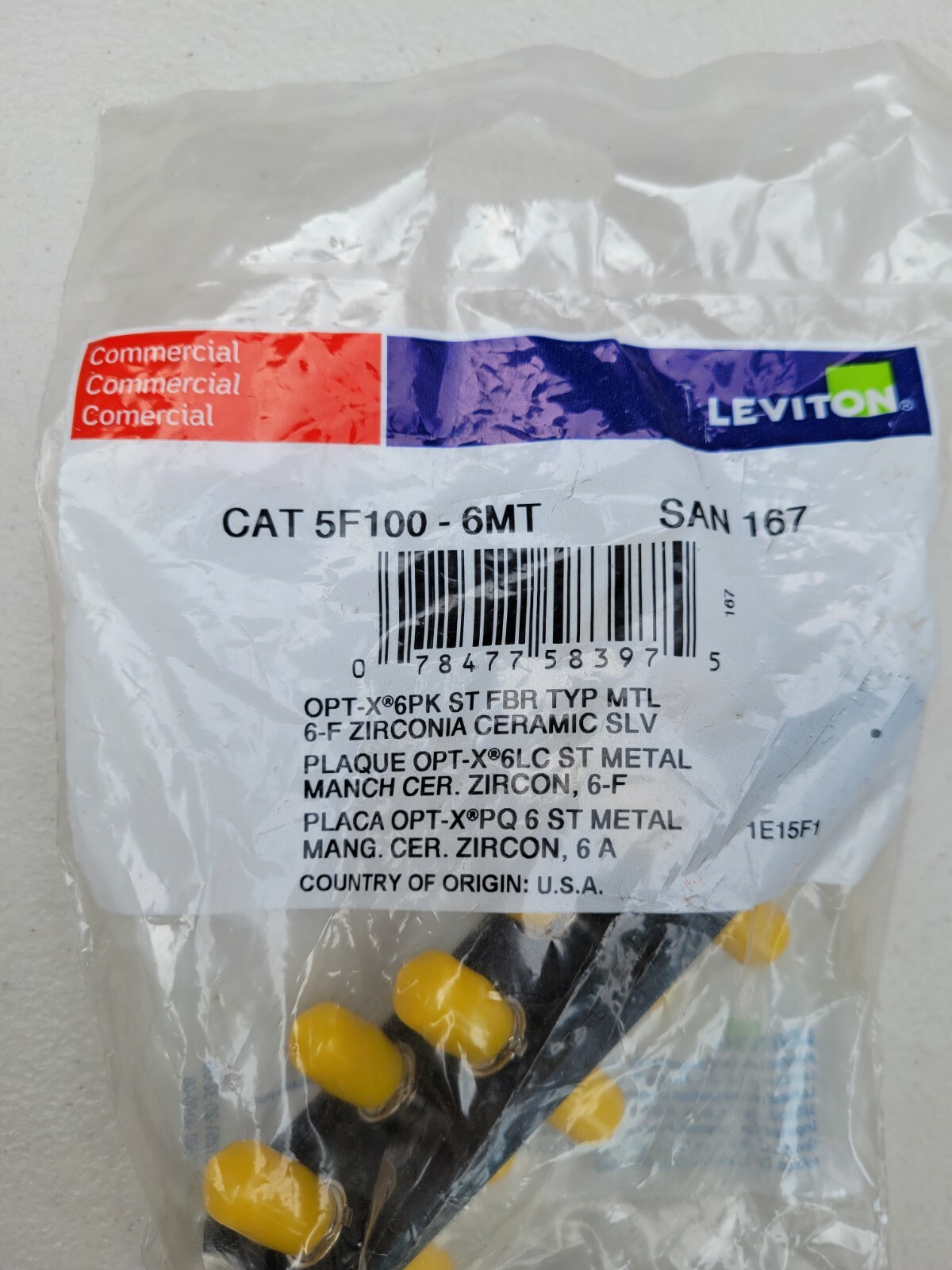 New Leviton 5F100-6MT Opt-X 6 Pack Precision Plate MM/SM Adapters SAN ...