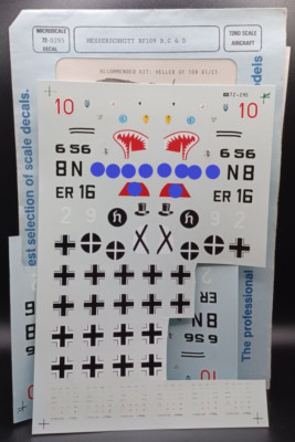MicroScale | No. 72-295 | 1:72 Me Bf-109 B, C & D Decals INCOMPLETE | eBay