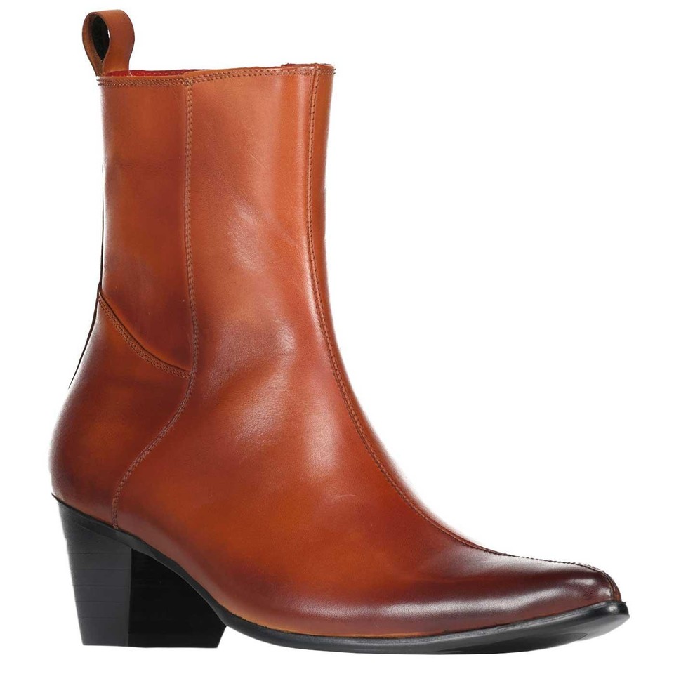 MADCAP MENS MOD RETRO 60s CUBAN HEEL WINKLEPICKER CHELSEA BEATLES BOOTS ...