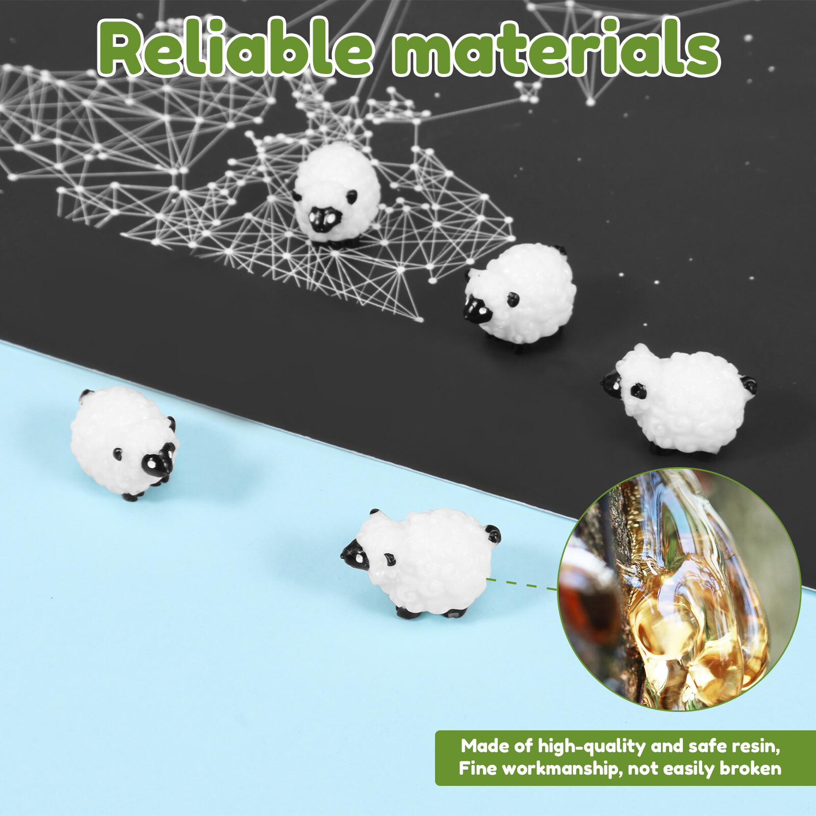 40Pcs Miniature Sheep Figures Resin Mini Garden Sheep Realistic Sheep ...