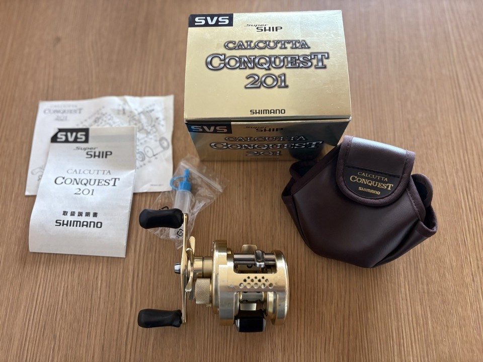 Shimano : Calcutta Conquest 201, Round Bait Reel, Left hand, High ...