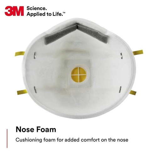 3M Particulate Respirator 8210V with Cool Flow Valve, 80 Pack ...
