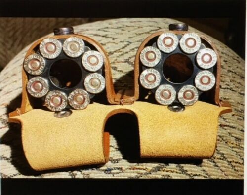 KM005-44 Leather Double Speedloader Pouch with Belt Clip For 44 Magnum ...