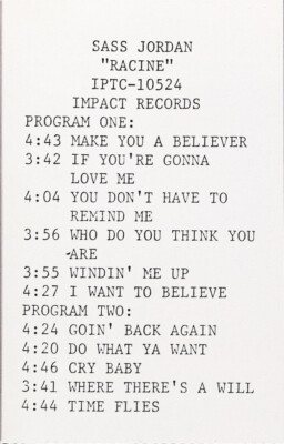 Sass Jordan - Racine (Cass, Advance) (Very Good Plus (VG+ ...