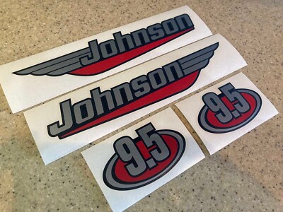 Johnson Sea-Horse 9.5 HP Vintage Outboard Motor Decal Kit Free Shipping ...