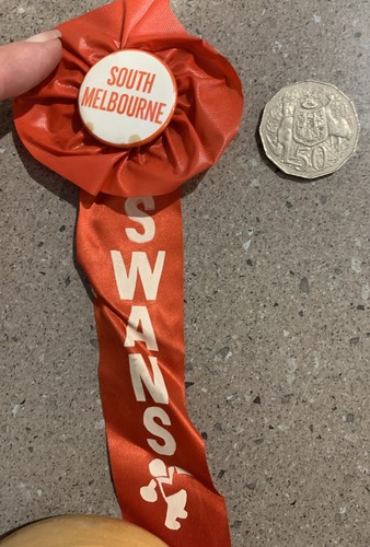 VFL AFL VINTAGE SOUTH MELBOURNE SWANS RIBBON BADGE #1 | eBay Australia