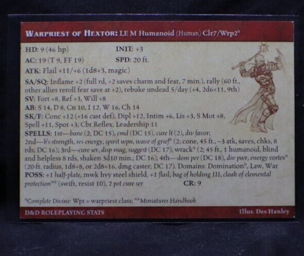 Dungeons & Dragons Miniatures DEATHKNELL rare WARPRIEST OF HEXTOR With ...
