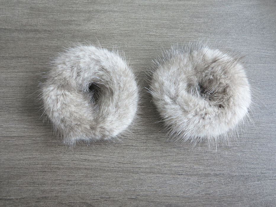 4pcs/pack mink fur hair scrunchies gray ponytail holders hair band ...
