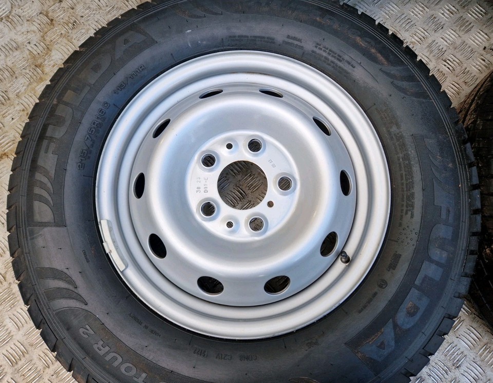 16"FIAT DUCATO, RELAY, BOXER STEEL WHEELS 215 75 16C FULDA TYRES 5x130 ...