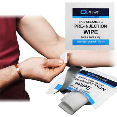 Qualicare 70% Isopropyl Alcohol Pre-Injection Skin Cleansing First Aid ...