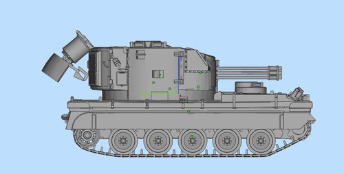 3D Printed 1/72M-series T-249 six-barrel self-propelled anti-aircraft ...