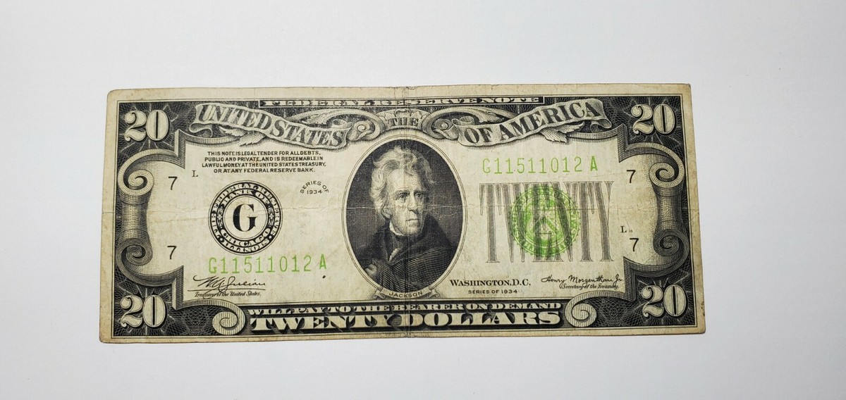 1934 Series 20 Dollar Bill