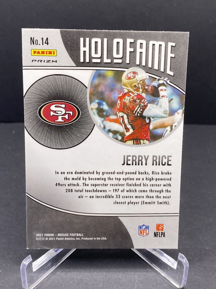 2021 Mosaic Football Jerry Rice Holofame SILVER Prizm #14 Panini 49ers ...