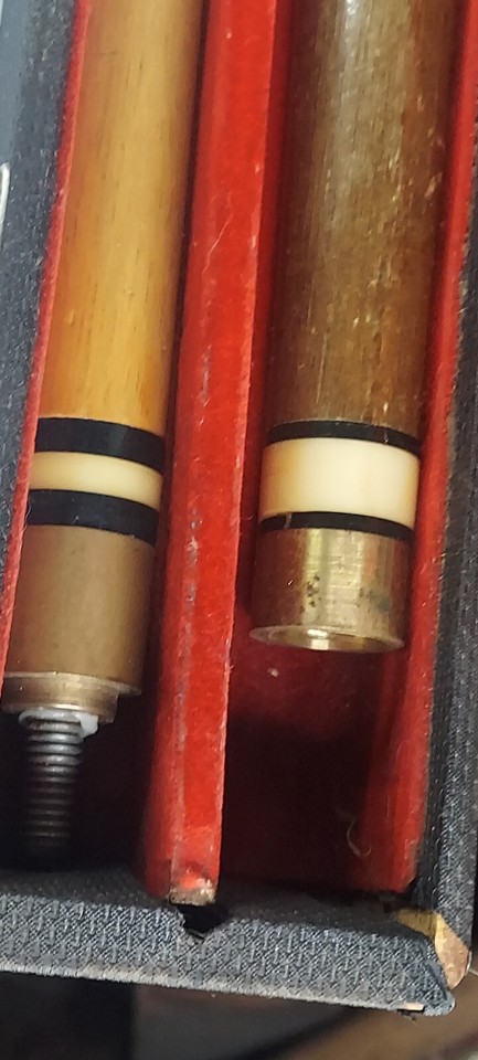 RARE Cue Billiard Vintage Pool Stick Hand Carved Inlaid With Case From ...