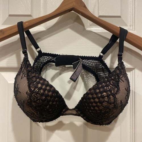 Victoria’s Secret Bombshell Womens 36B Black Lace Push Up 2 Cup Size ...