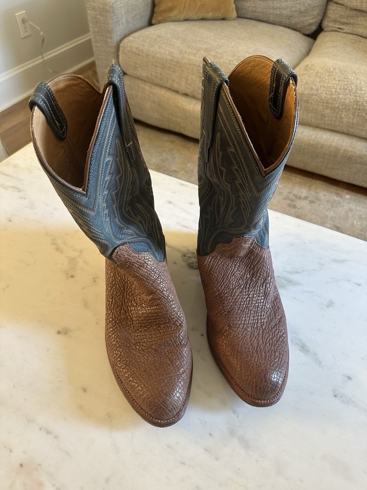 Tecovas Men’s Vamp Shark Boots Genuine Leather Brown Grey Size 11 | eBay