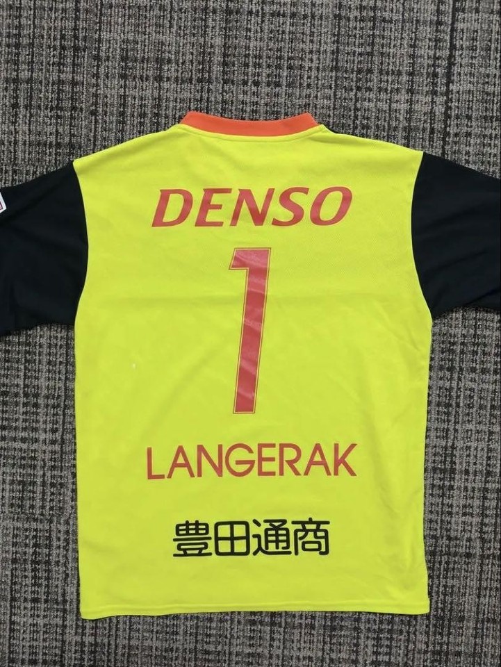 DENSO Nagoya Grampus Langerak #1 Soccer Jersey Yellow Black Polyester ...