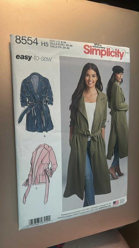 Simplicity Easy-To-Sew Petite Unlined Coats Pattern 8554 WMS Size 6-14 ...