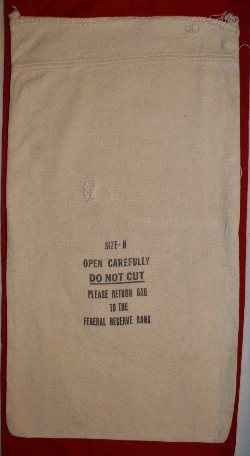 VINTAGE FEDERAL RESERVE BANK MONEY BAG SIZE H 26 3/4 X 14 1/2 INCHES | eBay