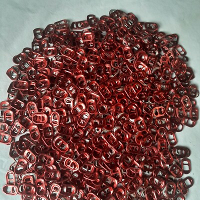 500 Red Aluminum Soda Can Pull Tabs for Crafts (2 Hole, square shape ...