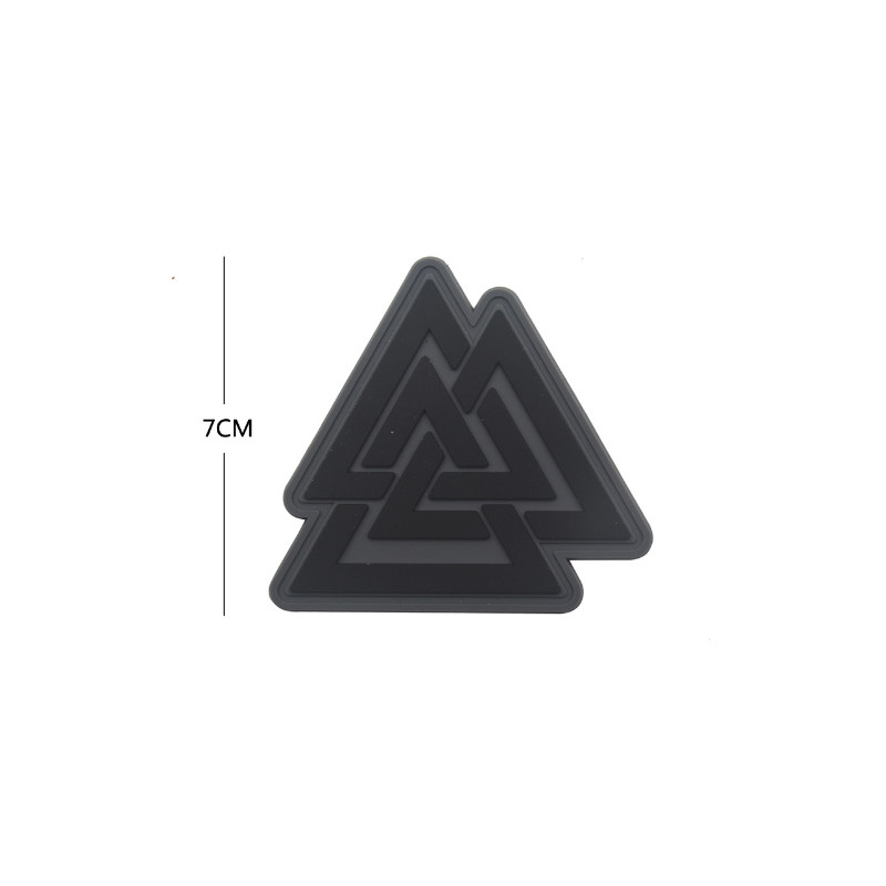 PVC Rubber Valknut Triangle Odin Viking Pagan Symbol Hook Patch ...