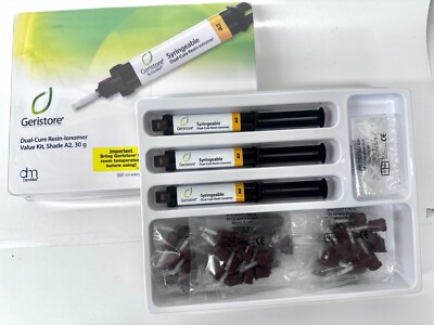 DenMat Geristore A2 Dual Core Resin Ionomer Value Kit 3 Syringes 10gr ...
