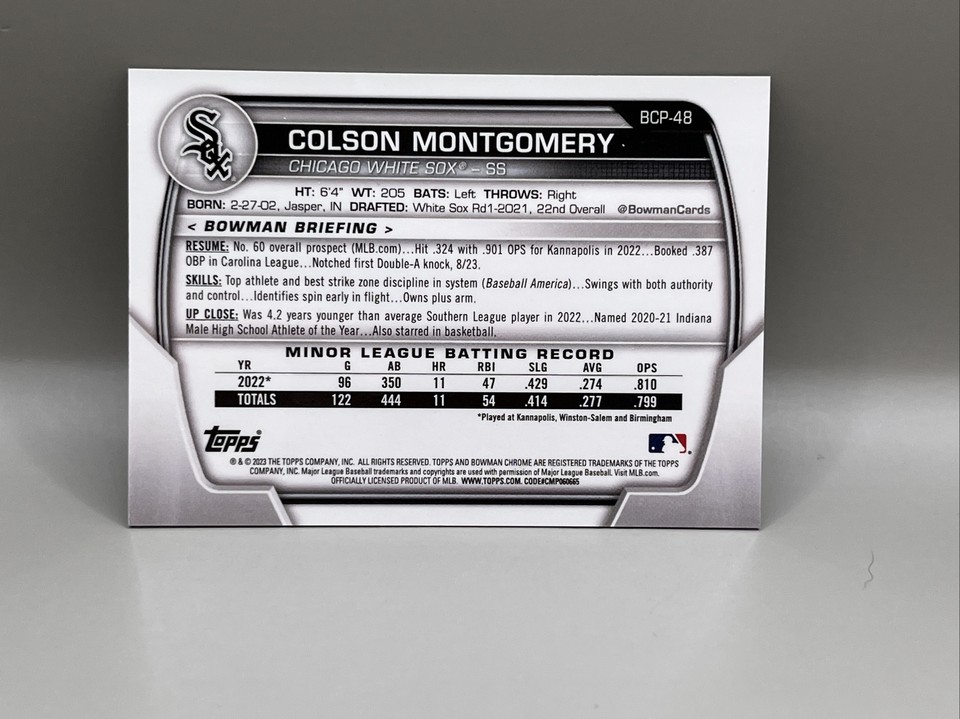 2023 Bowman Chrome Blue Raywave Colson Montgomery /150 - clean | eBay
