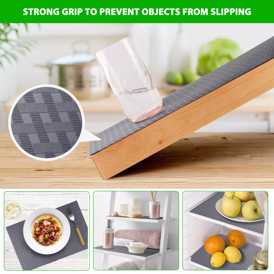 6M Draw Mat Non-Slip Shelf Liner Cabinet Storage Pad Kitchen Cupboard ...