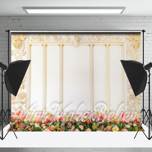 White Gold Luxry Embossed Floral Photoshoot Backdrop | eBay Australia