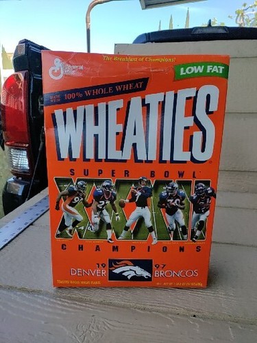 1997 Wheaties Denver Broncos Super Bowl XXXII Champions Cereal Box ...